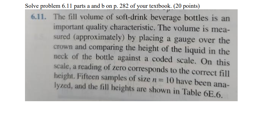 Solve problem 6.11 parts a and b on p. 282 of your | Chegg.com