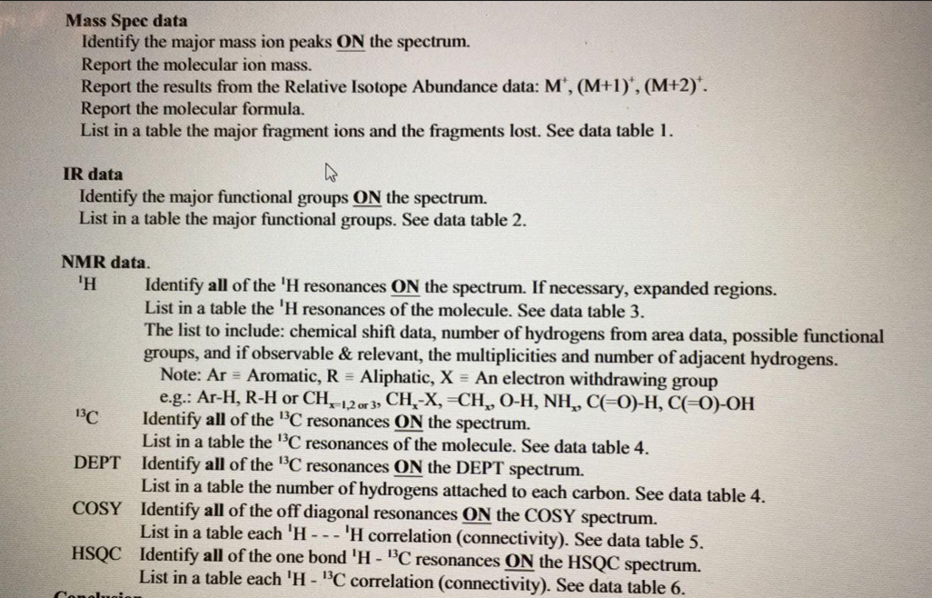 Mass Spec data Identify the major mass ion peaks ON | Chegg.com