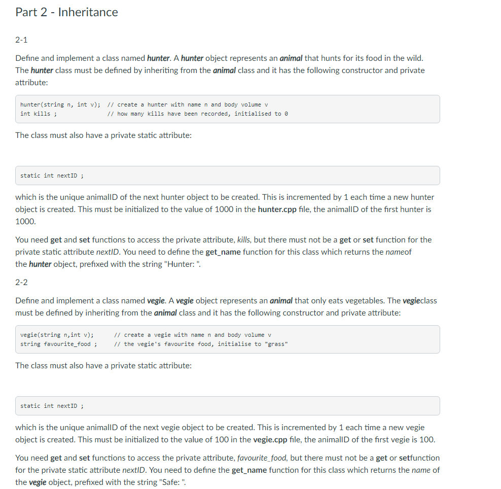 Solved Part 1 - Abstract Classes 1-1 Define and implement a | Chegg.com