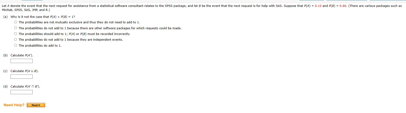 Solved Minitab, SPSS, SAS, JMP, and R.) (a) Why is it not | Chegg.com