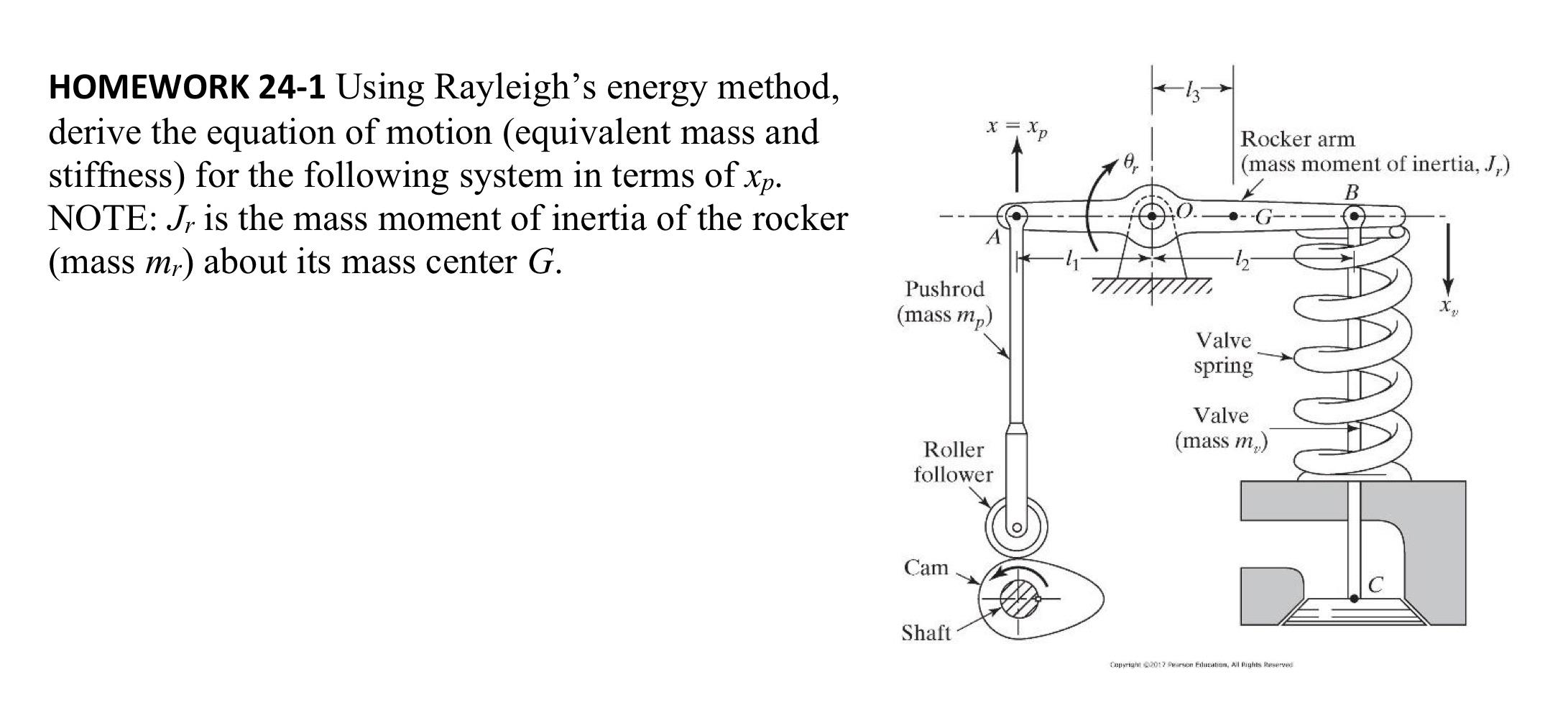 HOMEWORK 24-1 Using Rayleigh's energy method, derive | Chegg.com