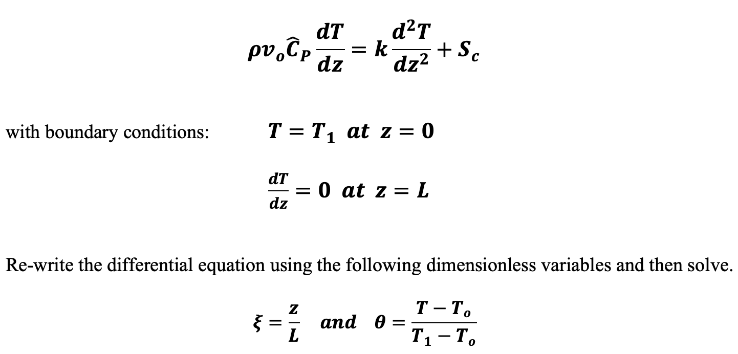 Solved The following heat balance equation may be derived | Chegg.com