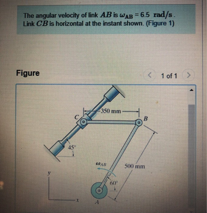 Solved The angular velocity of link AB is wAB 6.5 rad/s Link | Chegg.com
