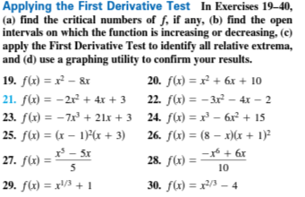 Solved Applying the First Derivative Test In Exercises | Chegg.com