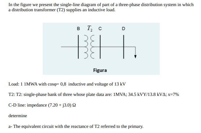 Solved In the figure we present the single-line diagram of | Chegg.com
