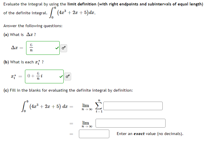 Solved Evaluate the integral by using the limit definition | Chegg.com
