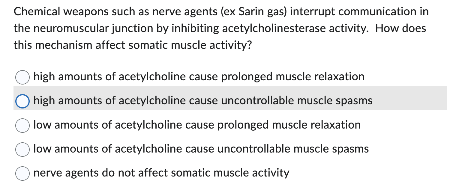 Solved Chemical weapons such as nerve agents (ex Sarin gas) | Chegg.com