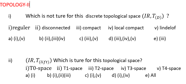 Solved OPOLOGY-II| i) Which is not ture for this discrete | Chegg.com