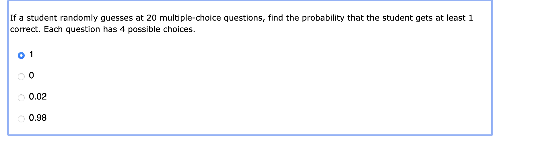 Solved If a student randomly guesses at 20 multiple-choice | Chegg.com