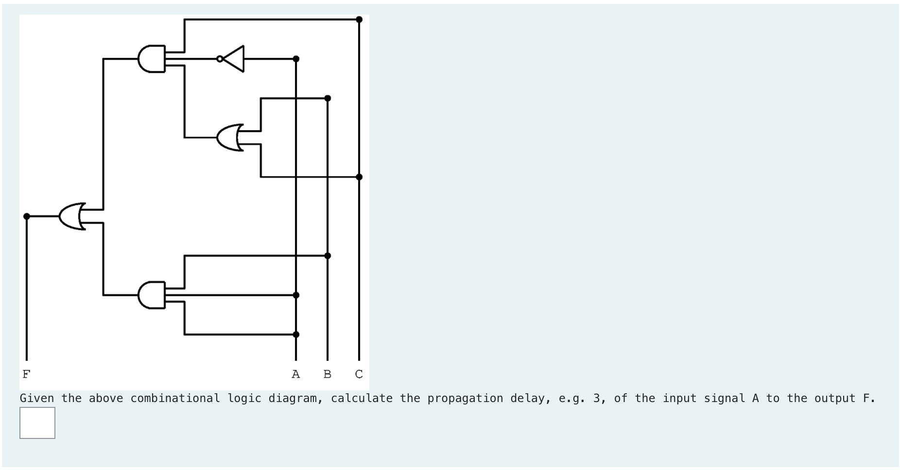 Solved F A B C Given the above combinational logic diagram, | Chegg.com