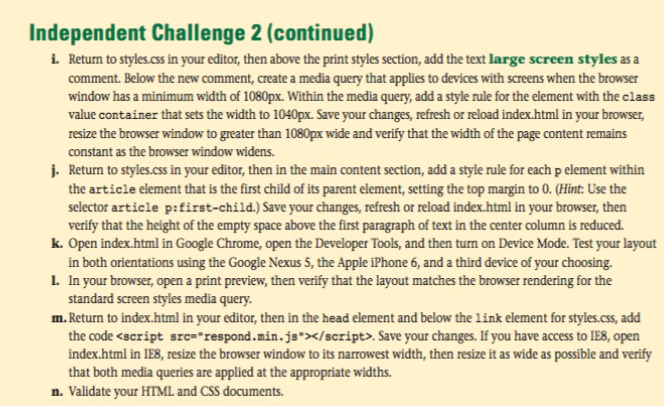 Solved As you continue your work on the website for the | Chegg.com
