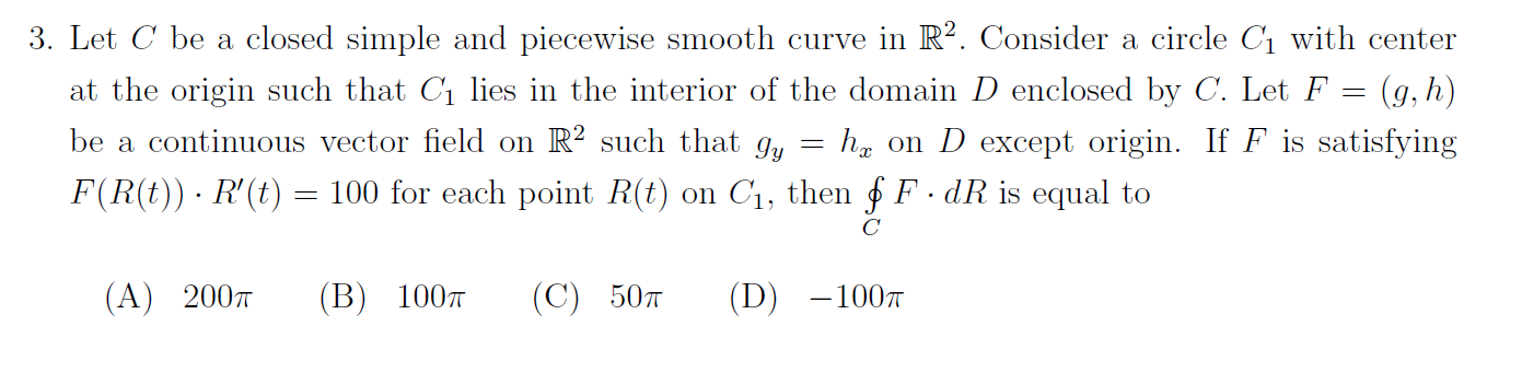 Solved = 3. Let C be a closed simple and piecewise smooth | Chegg.com