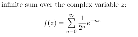 Solved infinite sum over the complex variable z : | Chegg.com