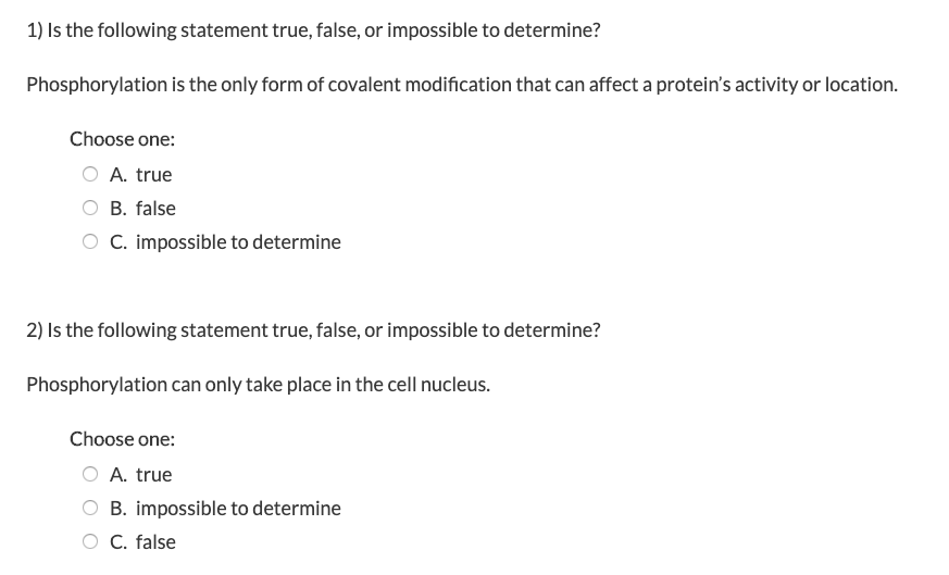 Solved 1) Is the following statement true, false, or | Chegg.com