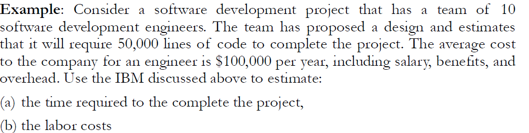 Example: Consider a software development project that | Chegg.com