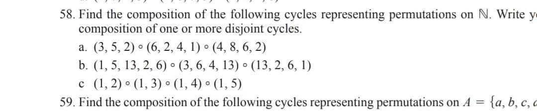 Solved 58. Find the composition of the following cycles | Chegg.com