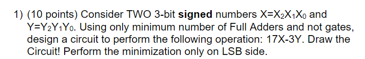 Solved (10 points) Consider TWO 3-bit signed numbers | Chegg.com