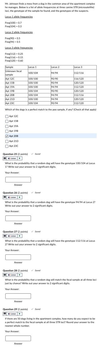 Solved Mr. Johnson finds a mess from a dog in the common | Chegg.com