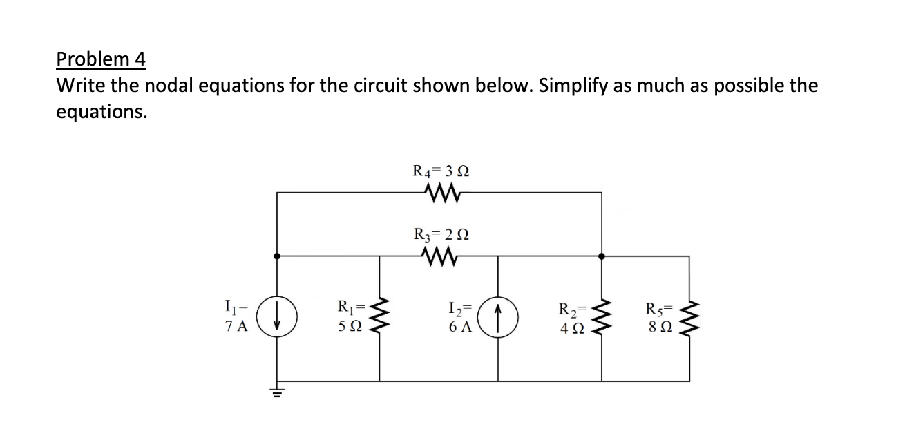 Write the nodal equations for the circuit shown | Chegg.com