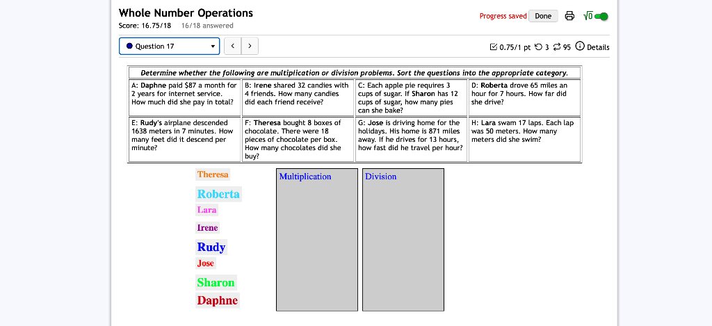 Solved Whole Number Operations Score: 16.75/1816/18 answered | Chegg.com