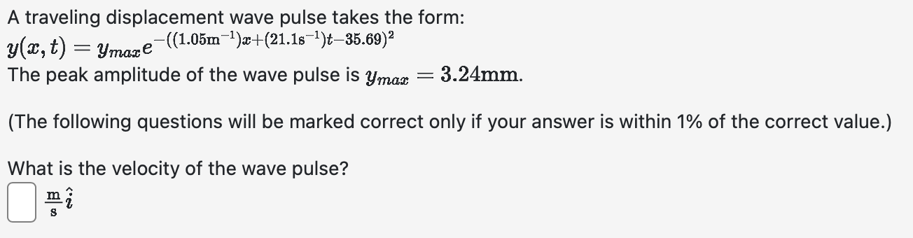 A traveling displacement wave pulse takes the | Chegg.com