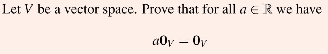 Solved Let V be a vector space. Prove that for all a E R we | Chegg.com