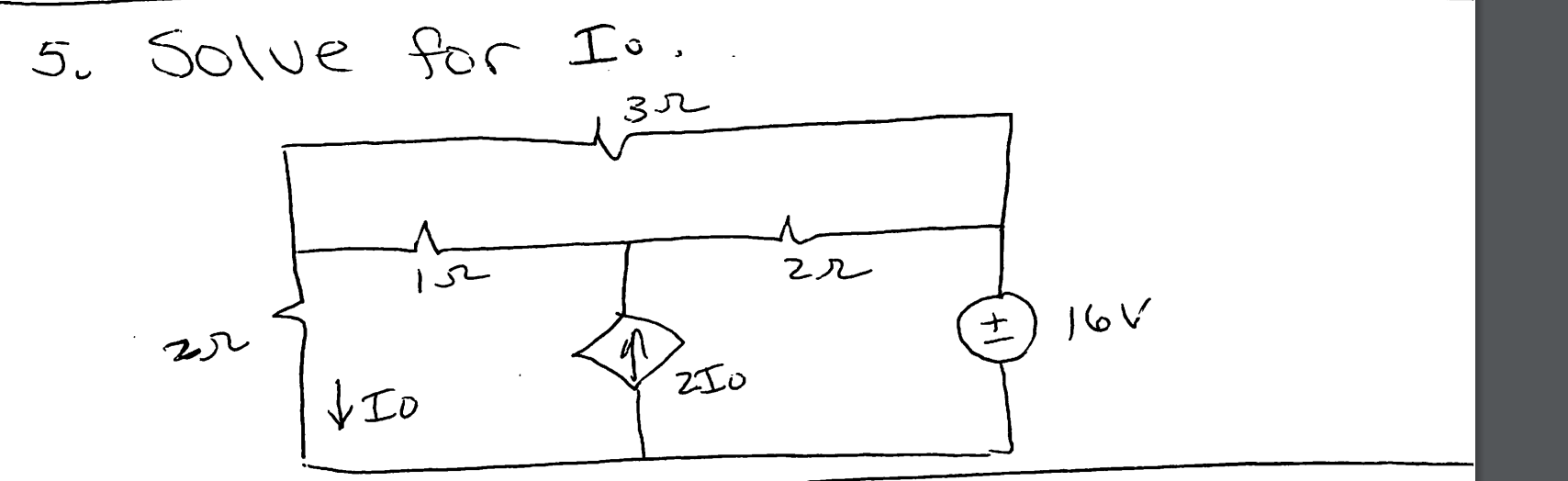 Solved 5. Solve for Io. | Chegg.com