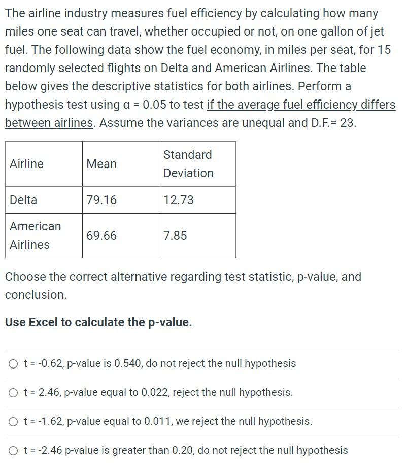 Solved The airline industry measures fuel efficiency by | Chegg.com