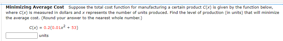 Solved Minimizing Average Cost Suppose the total cost | Chegg.com