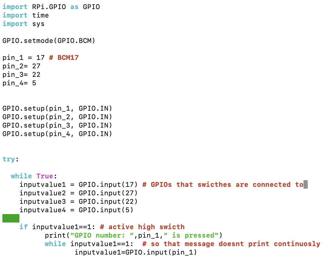 Solved The code is supposed to detect when a GPIO pin is | Chegg.com