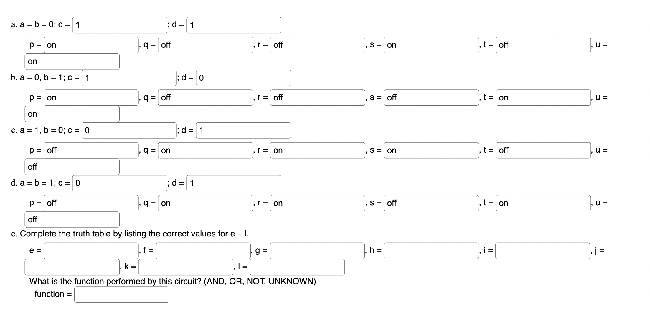 Solved Complete the truth table by listing the correct | Chegg.com