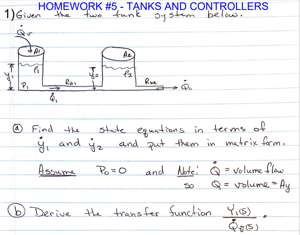 1) HOMEWORK Eiven - TANKS AND CONTROLLERS 1) the two | Chegg.com
