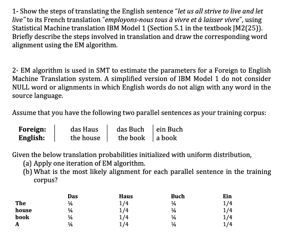1- Show the steps of translating the English sentence | Chegg.com