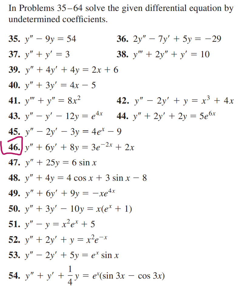 Solved In Problems 35–64 solve the given differential | Chegg.com