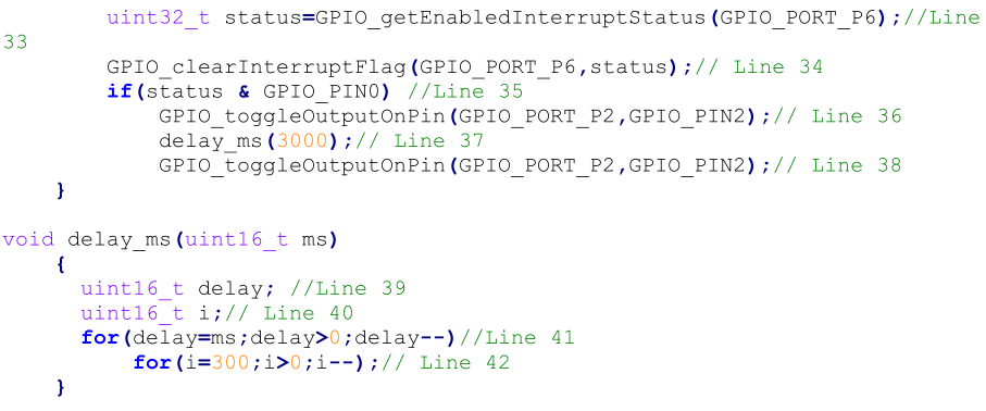 #define DELAY 15000 int i; void delay_ms(uint16_t | Chegg.com