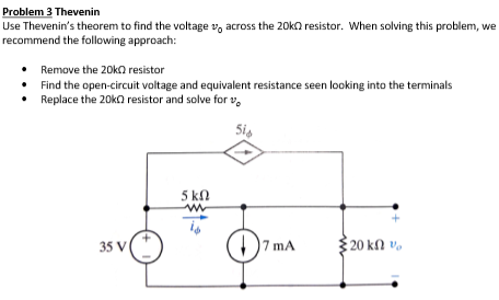 Solved Problem 3 Thevenin Use Thevenin's theorem to find the | Chegg.com