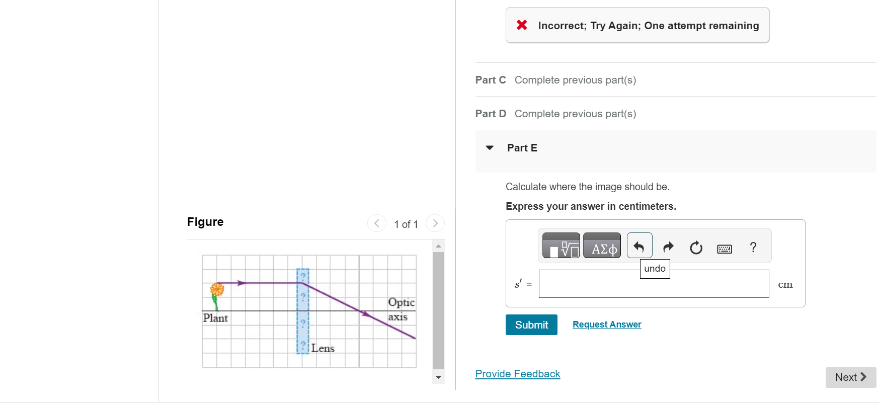 X Incorrect; Try Again; One attempt remainingPart C | Chegg.com