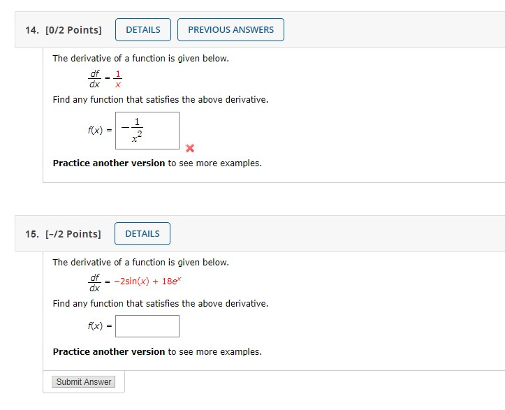 Solved 14. [0/2 points) DETAILS PREVIOUS ANSWERS The | Chegg.com