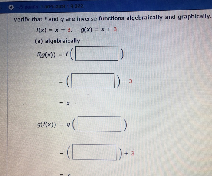 Solved Verify That F And G Are Inverse Functions 