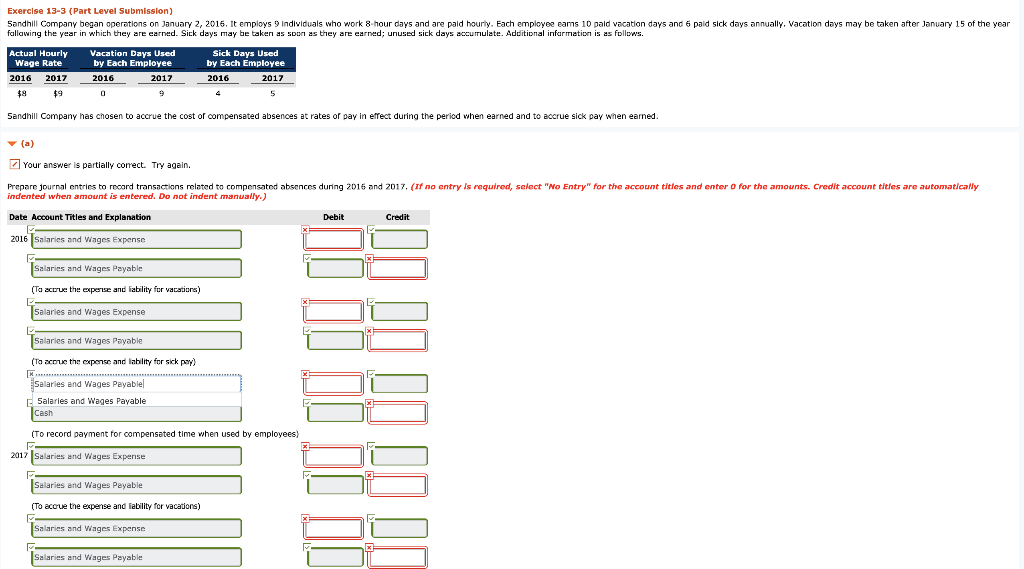 Solved Exercise 13-3 (Part Level Submission) Sandhill | Chegg.com