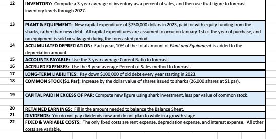 ASSUMPTIONS NOTE: You will use a combination of the | Chegg.com
