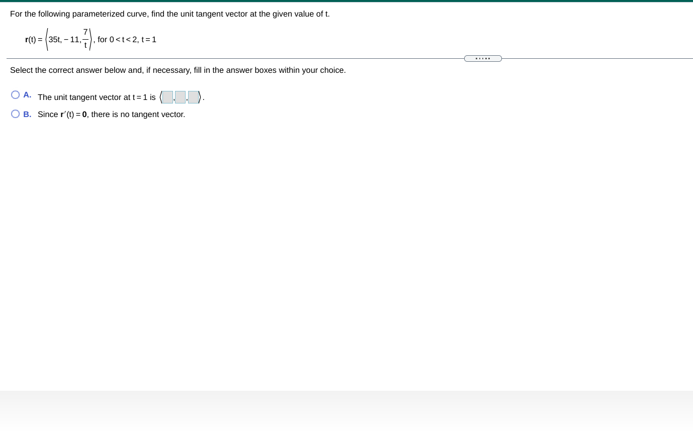 Solved For the following parameterized curve, find the unit | Chegg.com