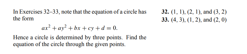 Solved In Exercises 32-33, note that the equation of a | Chegg.com