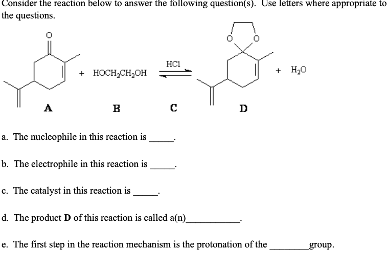 Solved Consider the reaction below to answer the following | Chegg.com
