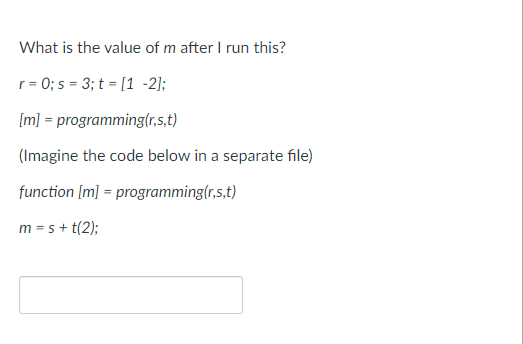 Solved What is the value of m after I run this? | Chegg.com