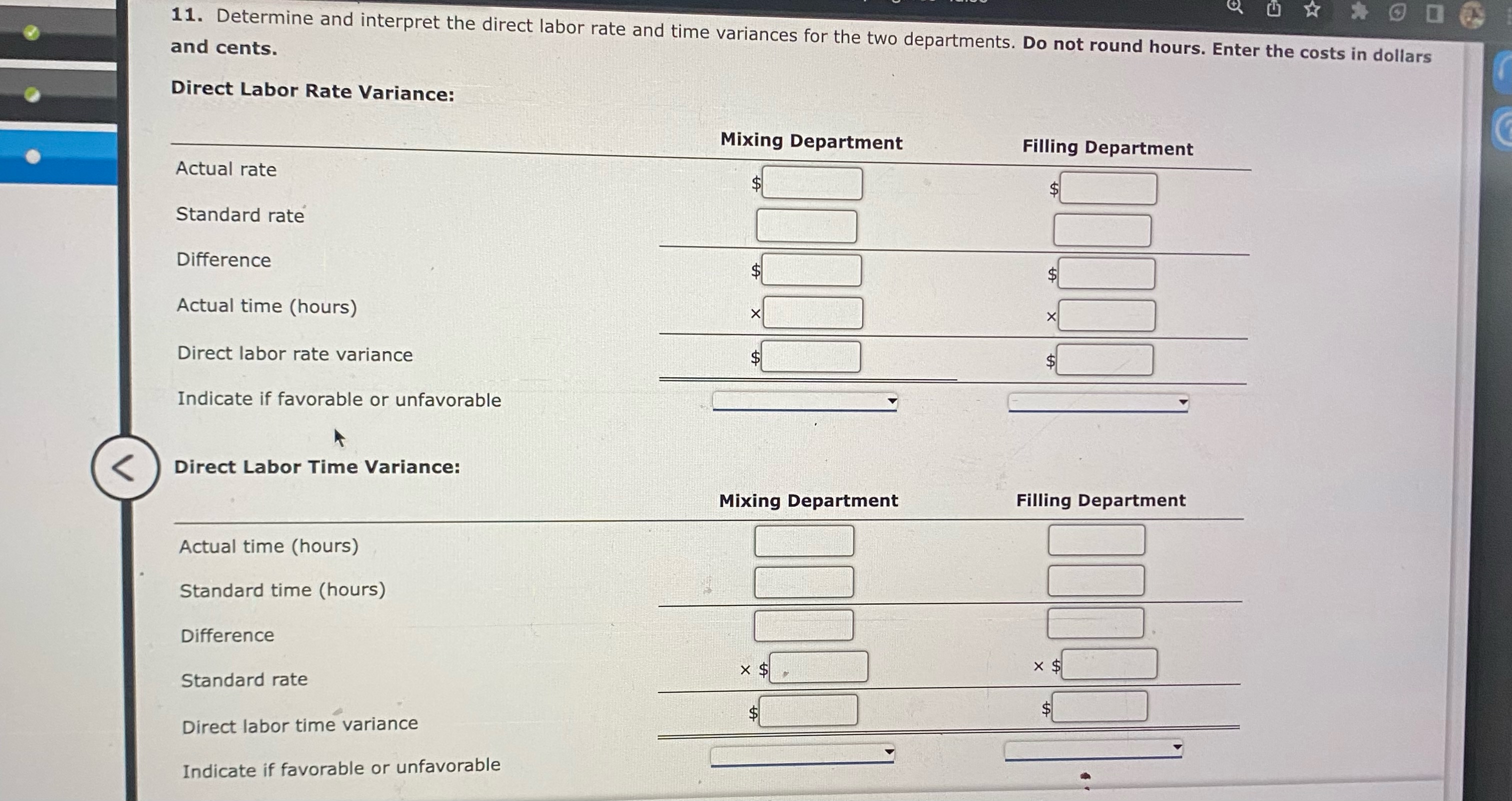 Solved 11. Determine and interpret the direct labor rate and | Chegg.com