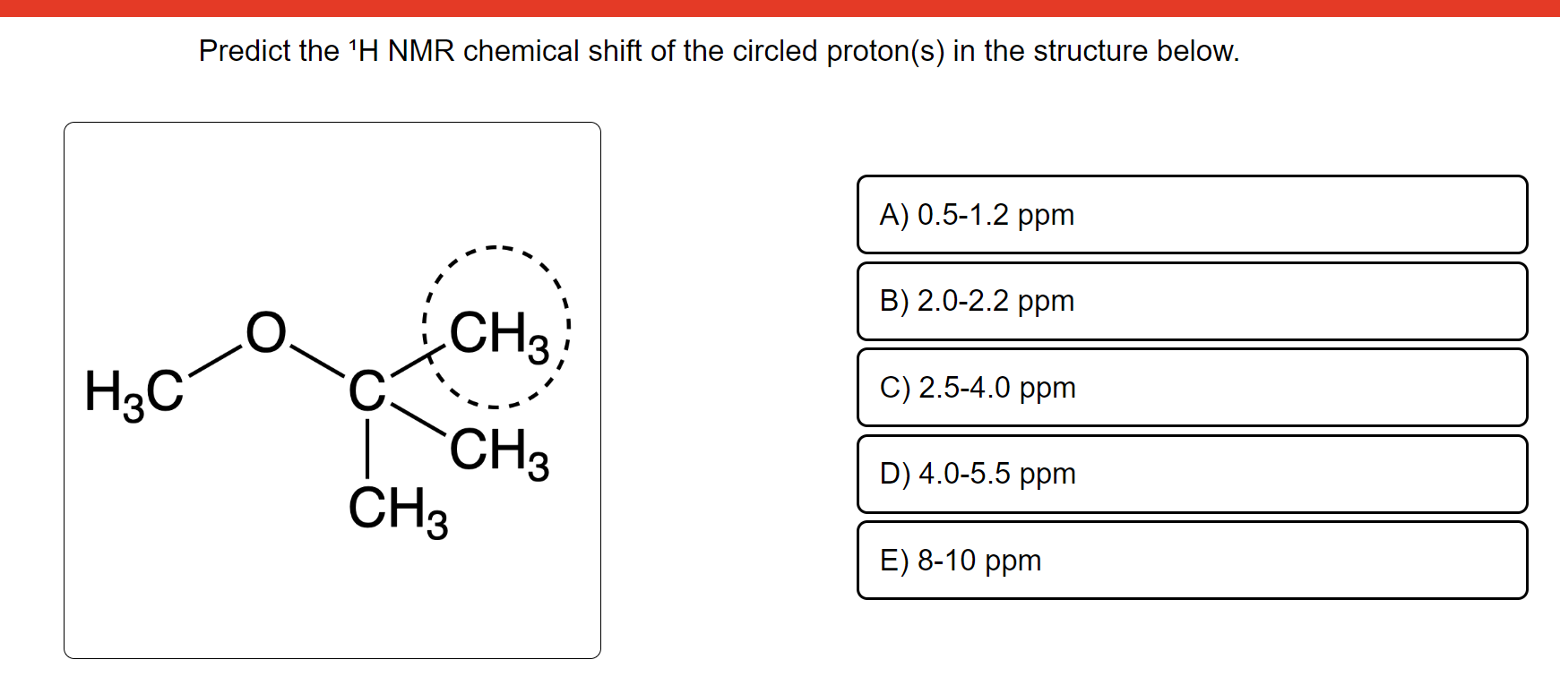 Solved Predict the 1H NMR chemical shift of the circled | Chegg.com