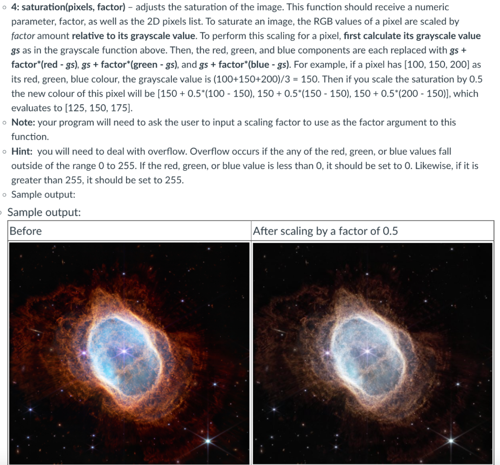 Solved How to code for the saturation of the image below? | Chegg.com
