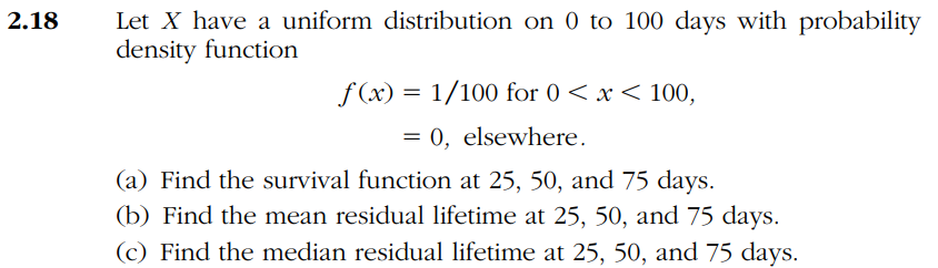 Solved Let X have a uniform distribution on 0 to 100 days | Chegg.com