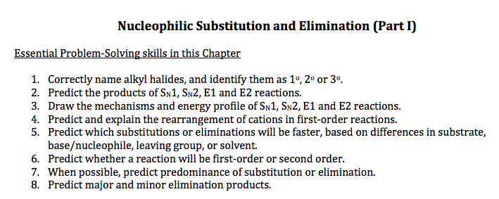 Solved Nucleophilic Substitution and Elimination (Part I) | Chegg.com